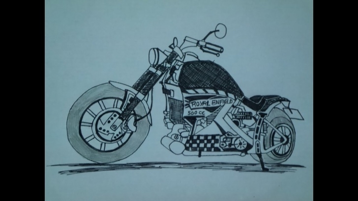 Awesome Bullet Pencil Drawing Tutorial Royal Enfield Pencil Sketch And ...