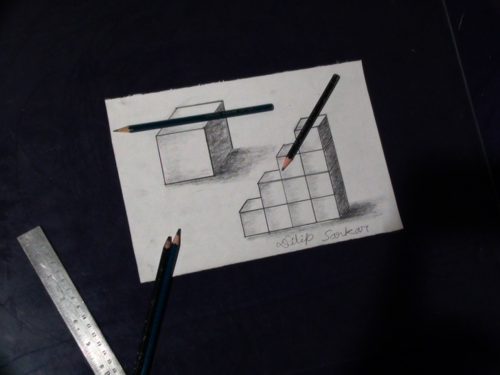 Best 3D Pencil Shading Techniques How To Draw - 3D Cube Step By Step ...