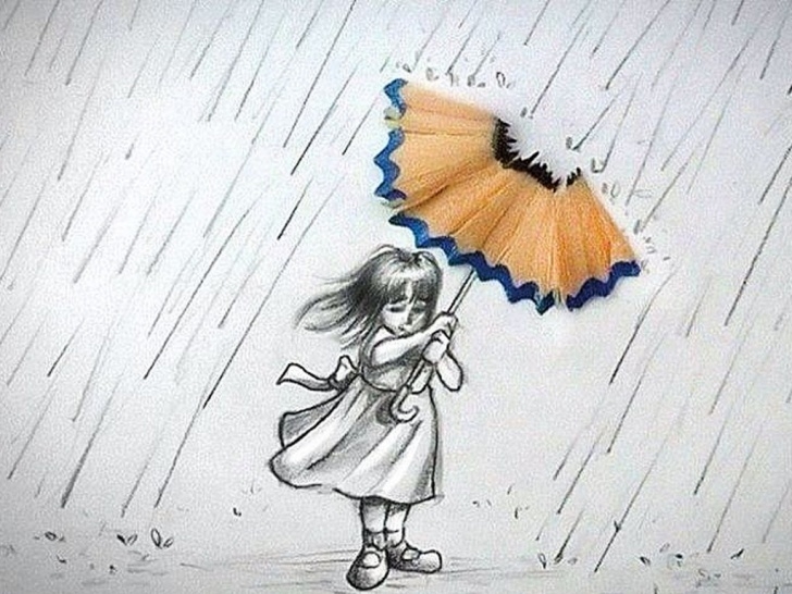 Rain Pencil Drawing | ProDrawingClub - Pencil Art Drawing