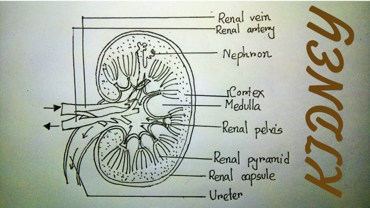 Wonderful Kidney Pencil Drawing Courses Basic Anatomy Of Kidney ...
