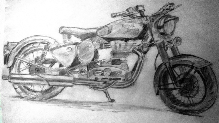 Fascinating Royal Enfield Pencil Sketch for Beginners Royal Enfield ...