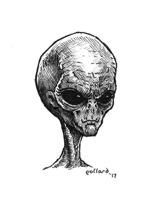 Stunning Alien Pencil Drawing Ideas Alien Head Pencil Sketch Picture ...