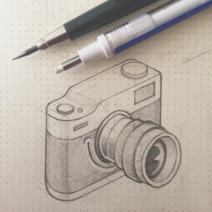 Stunning Camera Pencil Sketch Simple Camera #pencildrawing #pictures ...