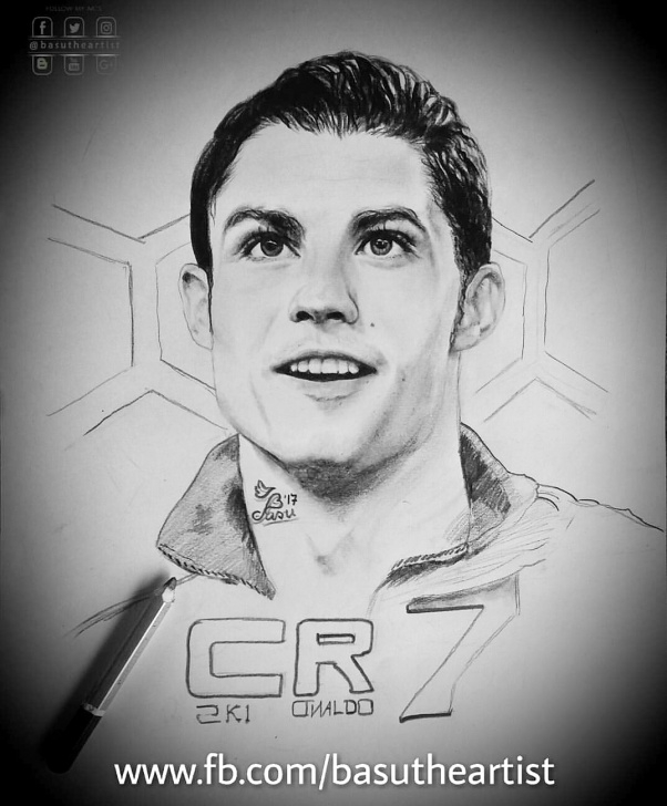 Fine Ronaldo Pencil Sketch Tutorial Cristiano Ronaldo Pencil Drawing ...