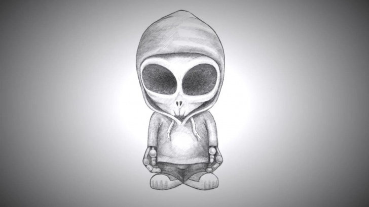 Stunning Alien Pencil Drawing Ideas Alien Head Pencil Sketch Picture ...