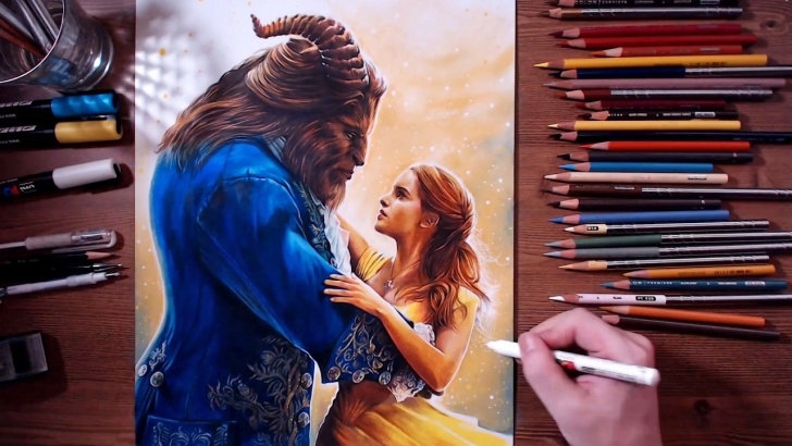 The Most Famous Beautiful Colored Pencil Drawings Simple Beauty And The ...